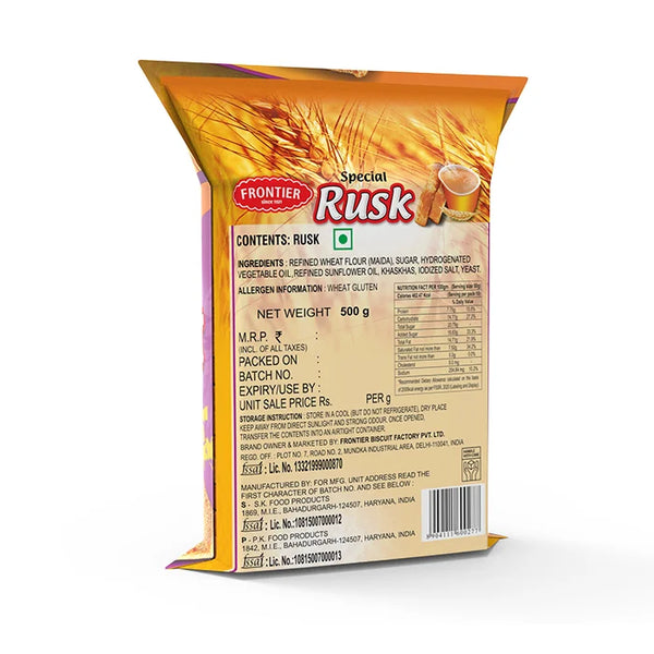 Buy RUSK (500 GM) Online - Frontier Biscuit